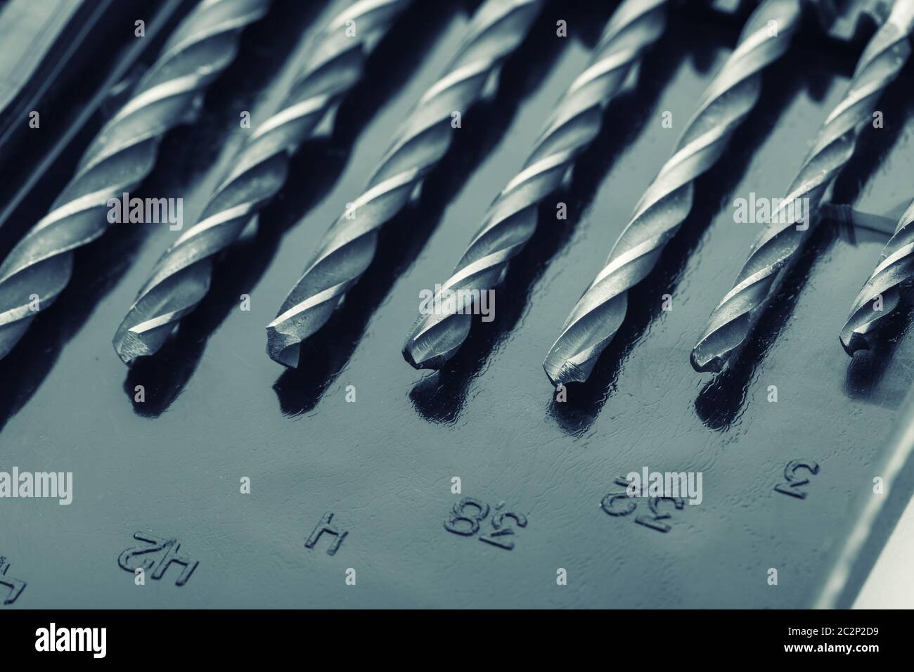 Macro of drill bits in box Stock Photo - Alamy