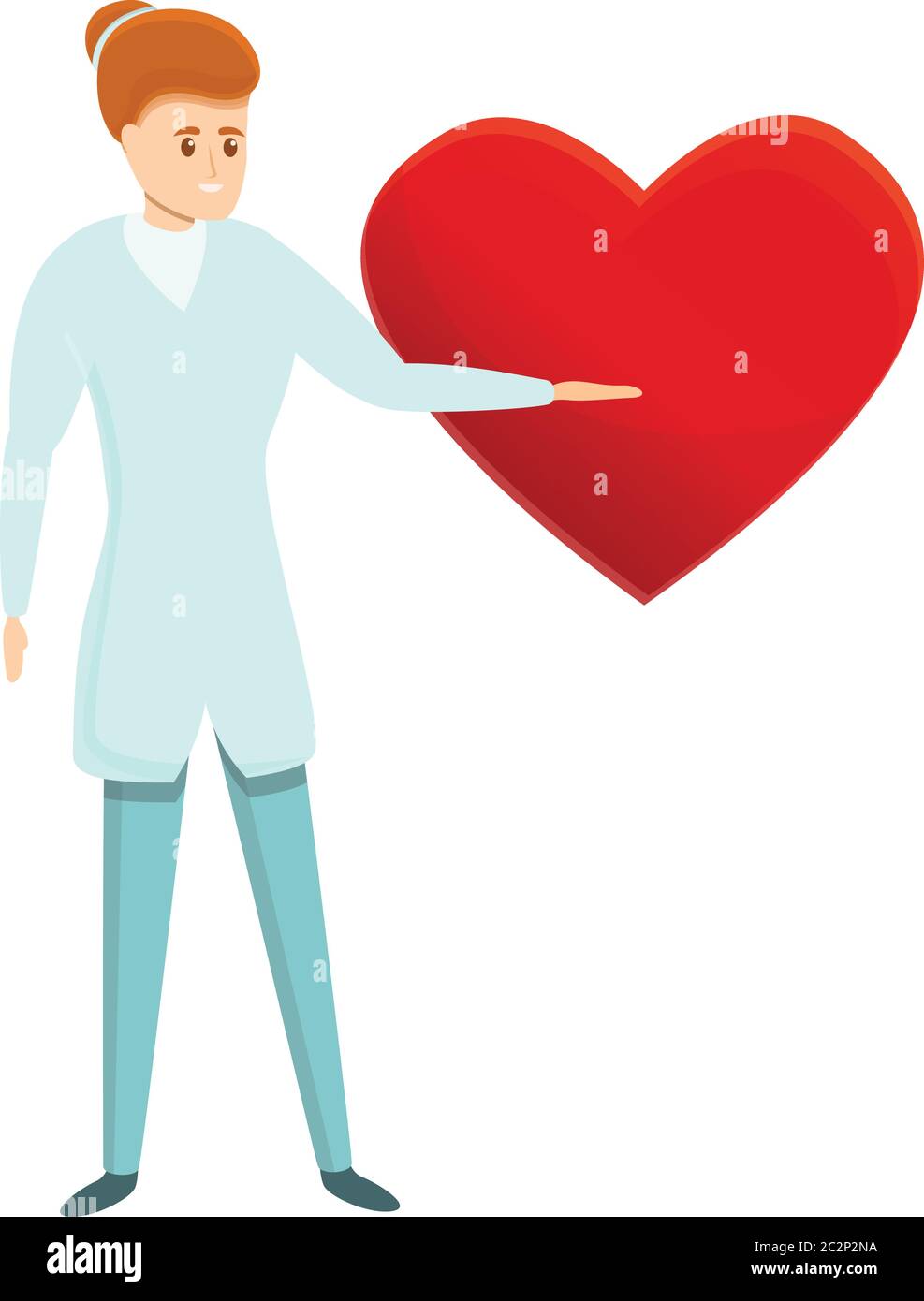 Cardiologist show heart construction icon. Cartoon of cardiologist show ...