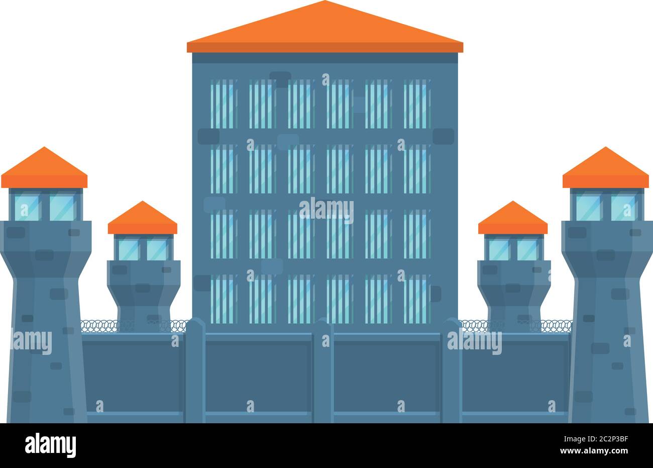 Prison building icon. Cartoon of prison building vector icon for web ...