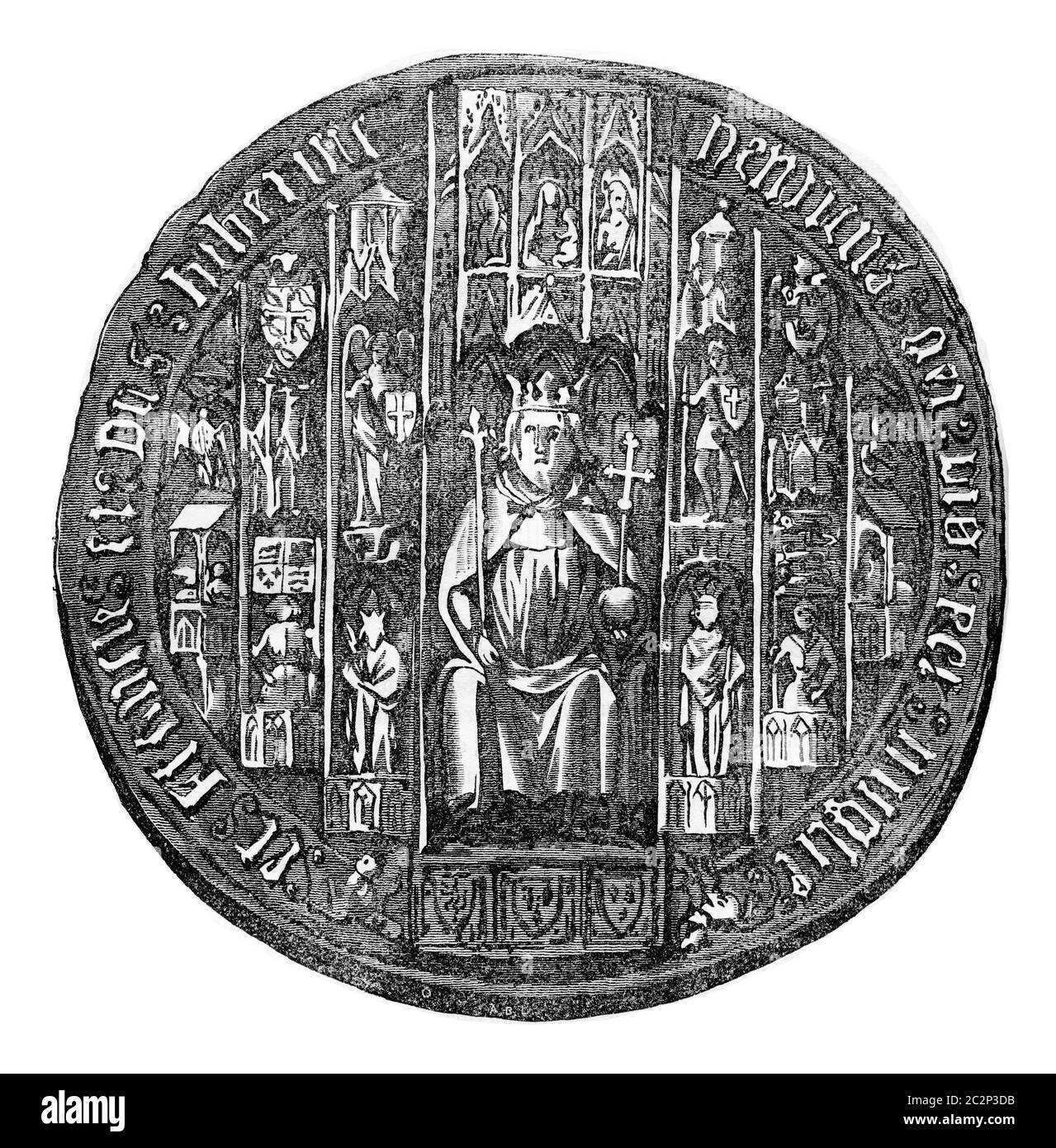 Seal of Henry V, vintage engraved illustration. Colorful History of ...