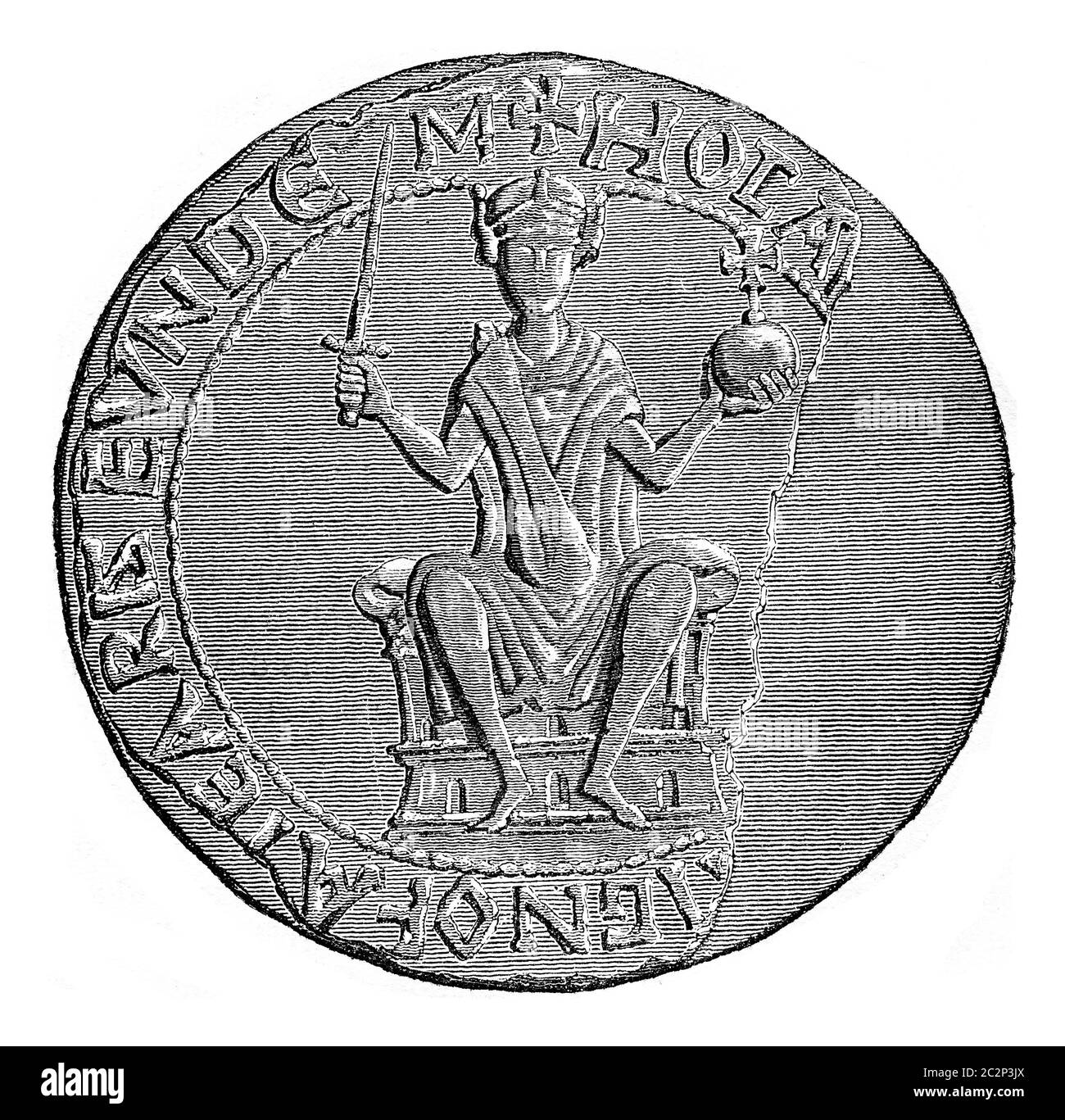 Against Seal and Seal of William the Conqueror, vintage engraved ...