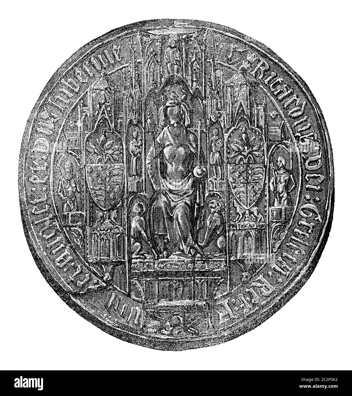 Seal of Richard II, vintage engraved illustration. Colorful History of ...