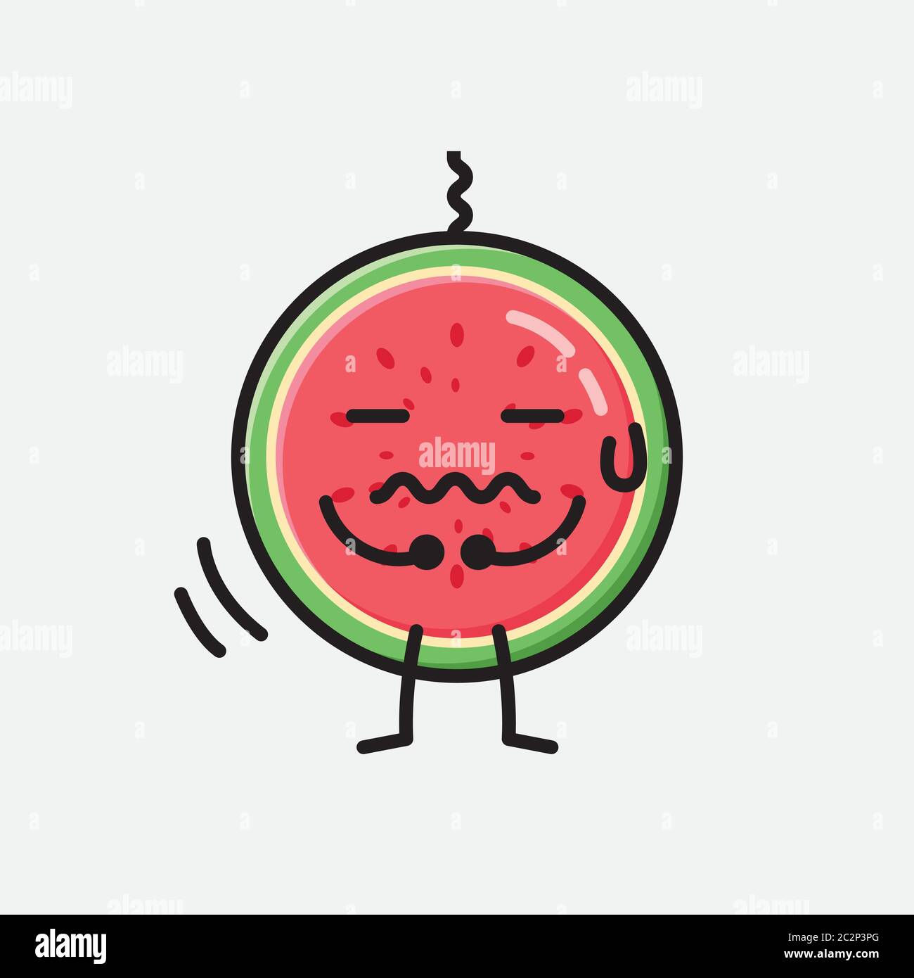 An illustration of Cute Watermelon Mascot Vector Character in Flat ...