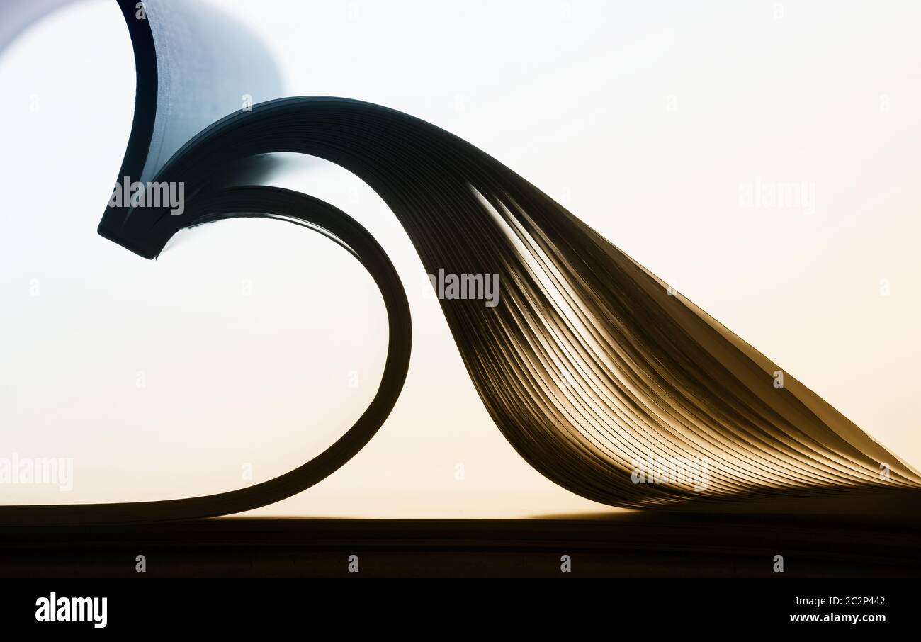 Paper sheets forming abstract curves. Colored Stock Photo - Alamy