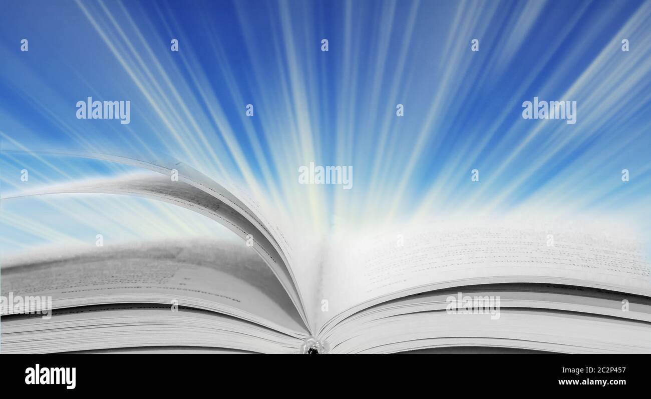 Luminous open book Stock Photo - Alamy