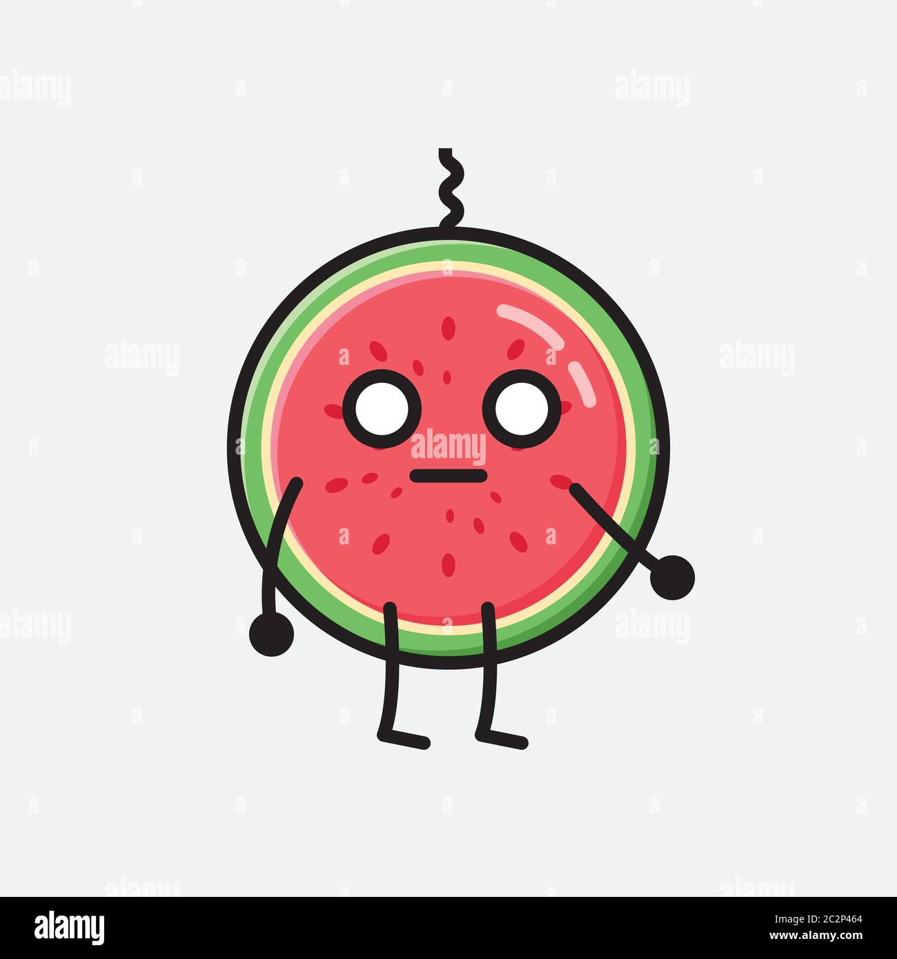 An illustration of Cute Watermelon Mascot Vector Character in Flat ...