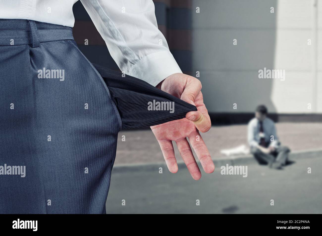 Businessman pulling empty out pants hi-res stock photography and images ...