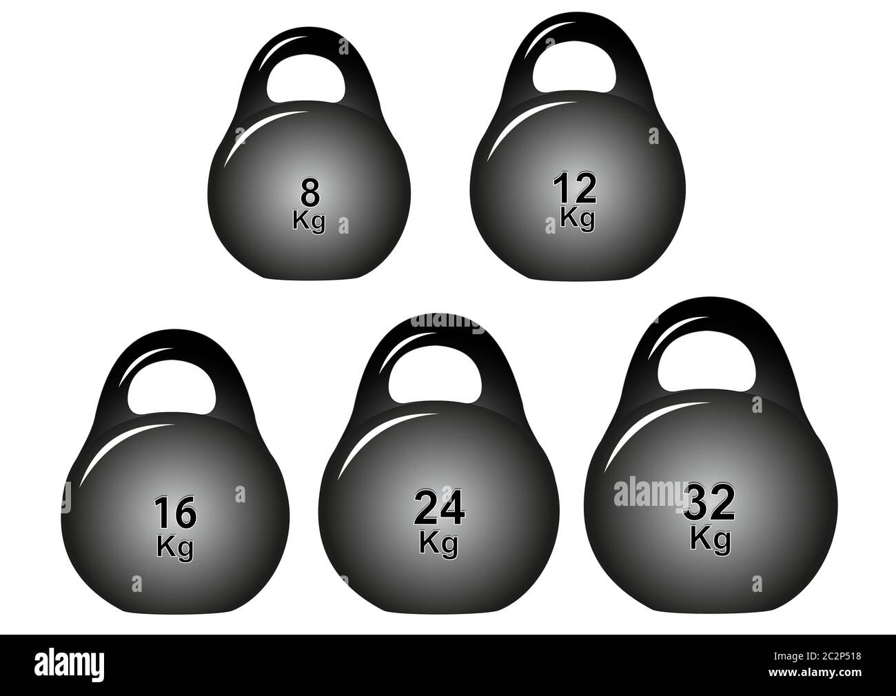 A set of weights of different masses Stock Photo - Alamy