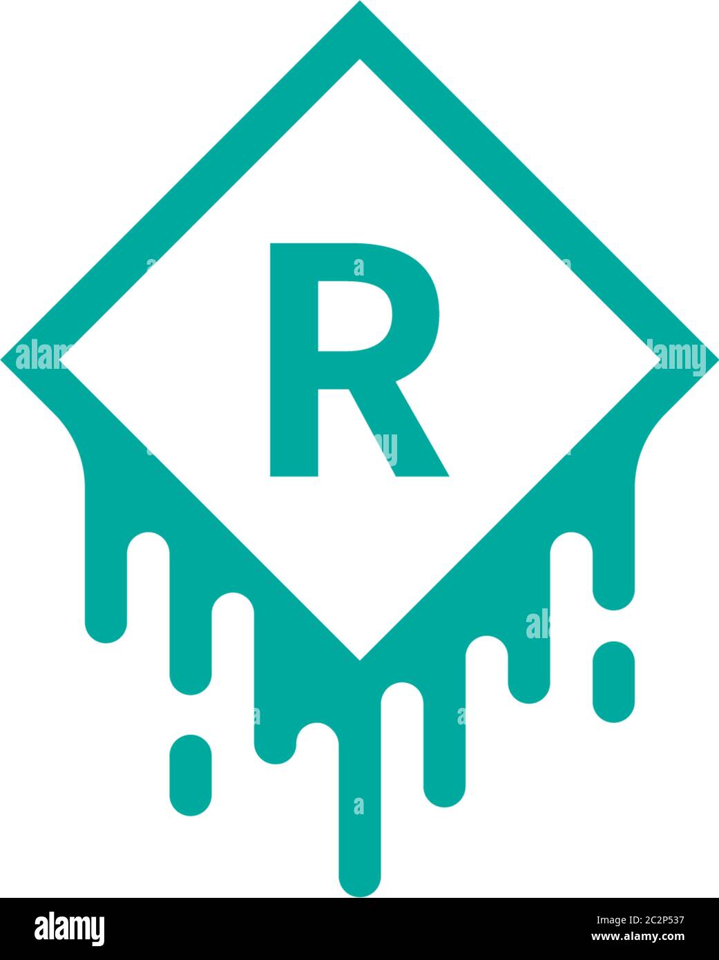 Letter R logotype in green color design concept illustration Stock ...