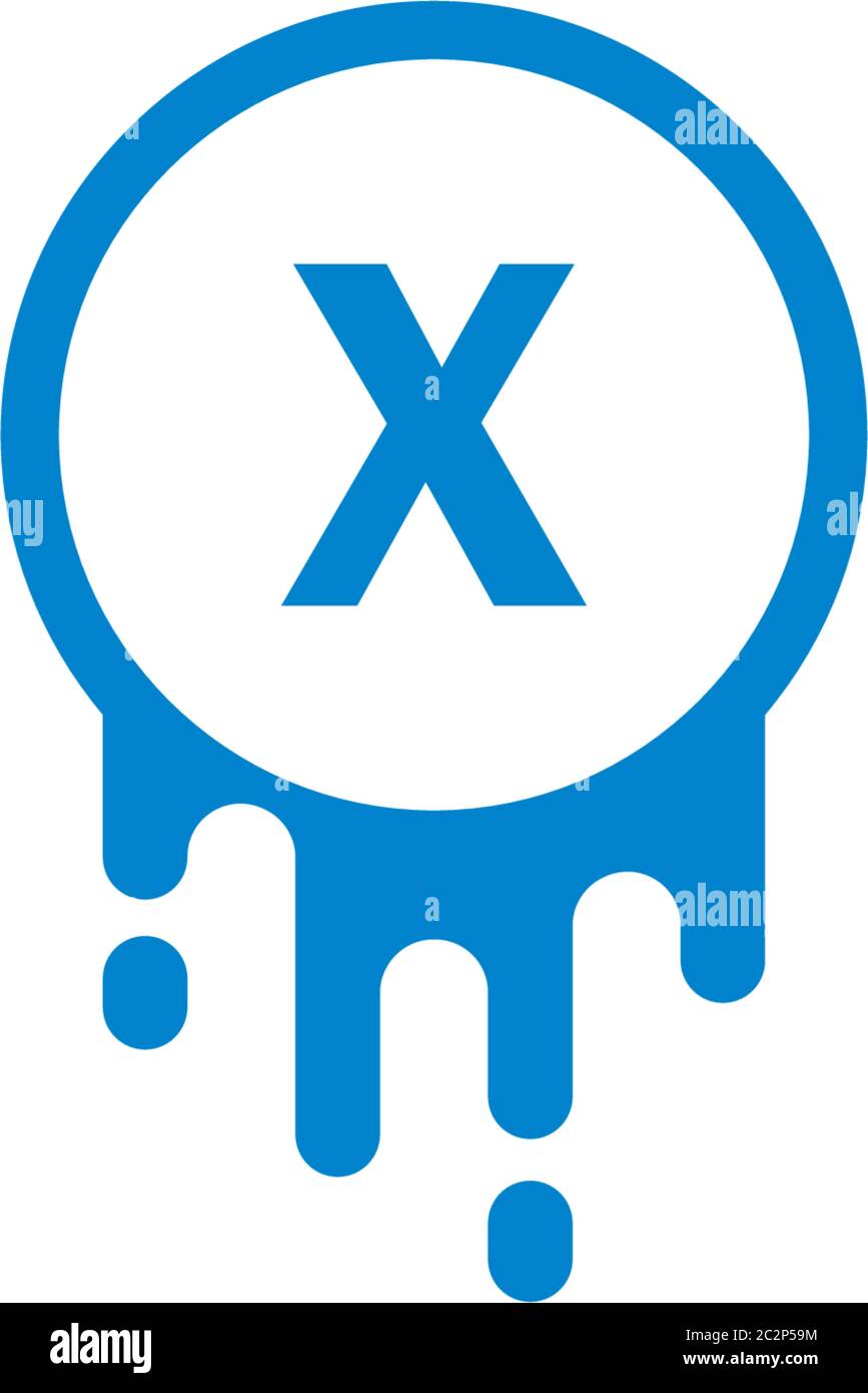 Letter X logotype in blue color design concept illustration Stock ...