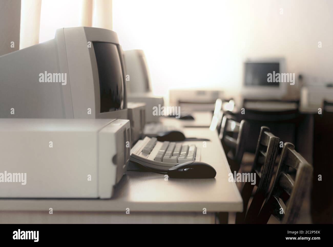 Retro computer room Stock Photo - Alamy