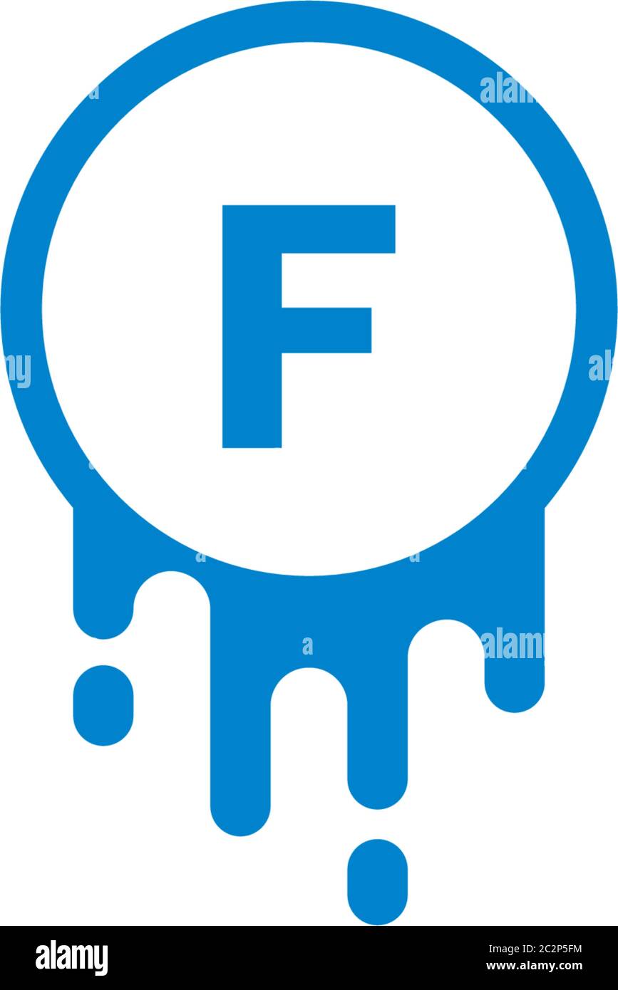 Letter F logotype in blue color design concept illustration Stock ...