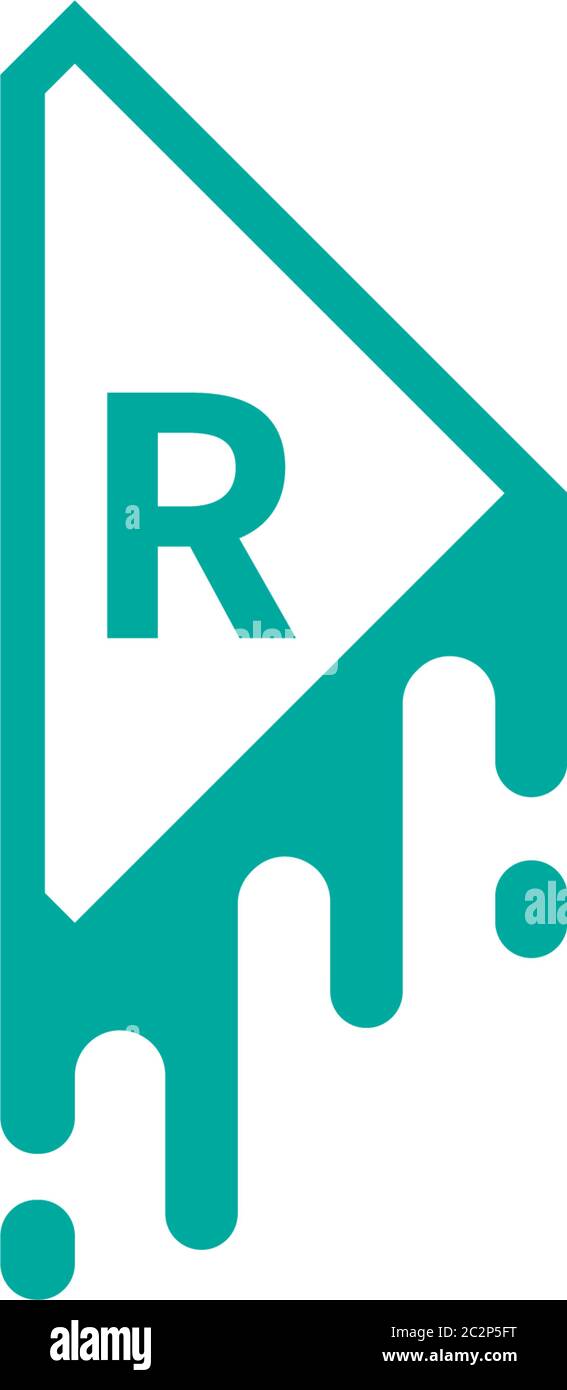 Letter R logotype in green color design concept illustration Stock ...