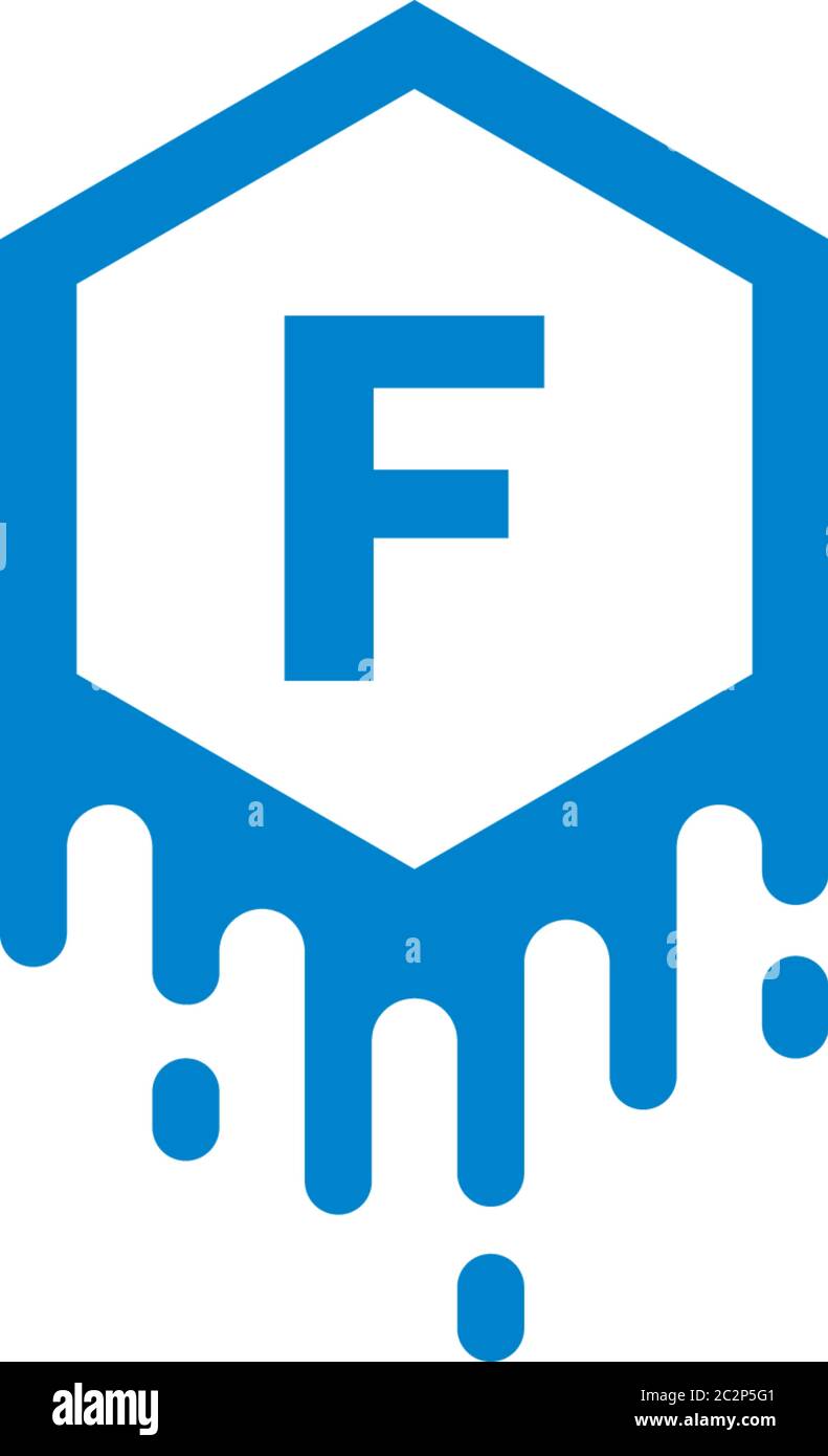 Letter F logotype in blue color design concept illustration Stock ...