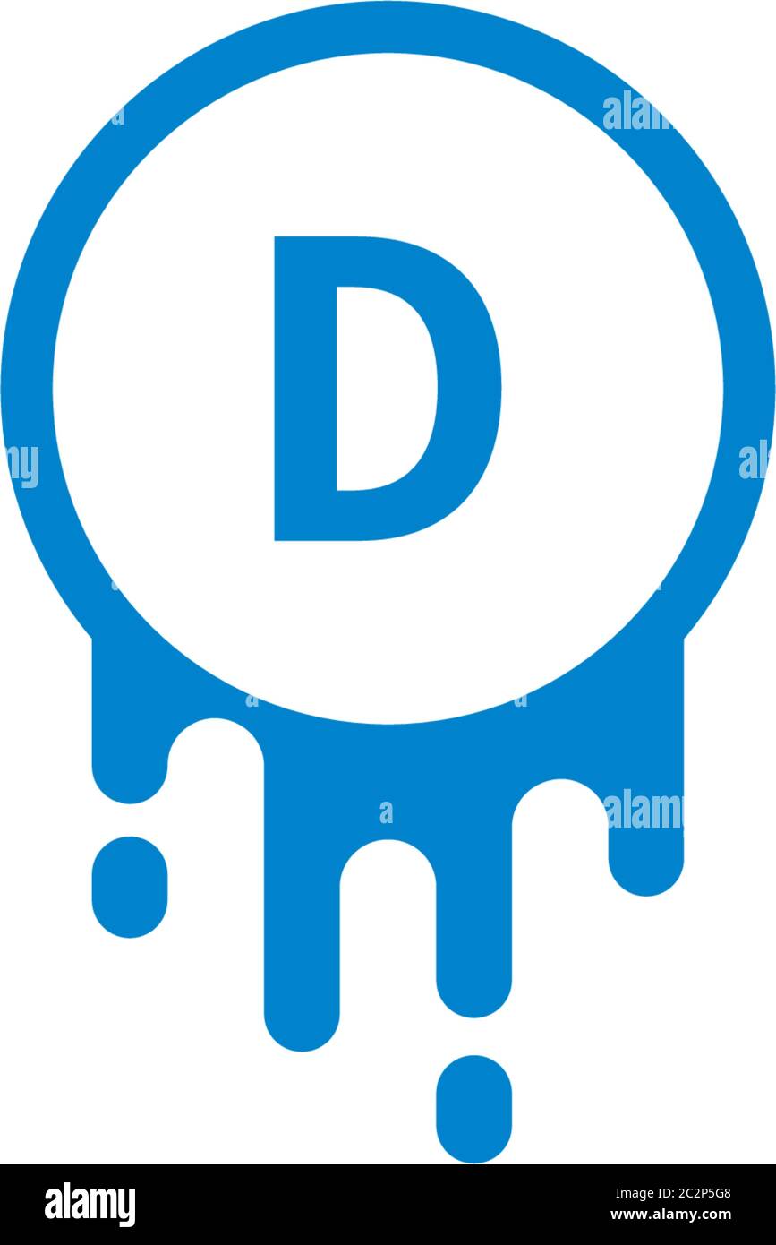 Letter D logotype in blue color design concept illustration Stock ...