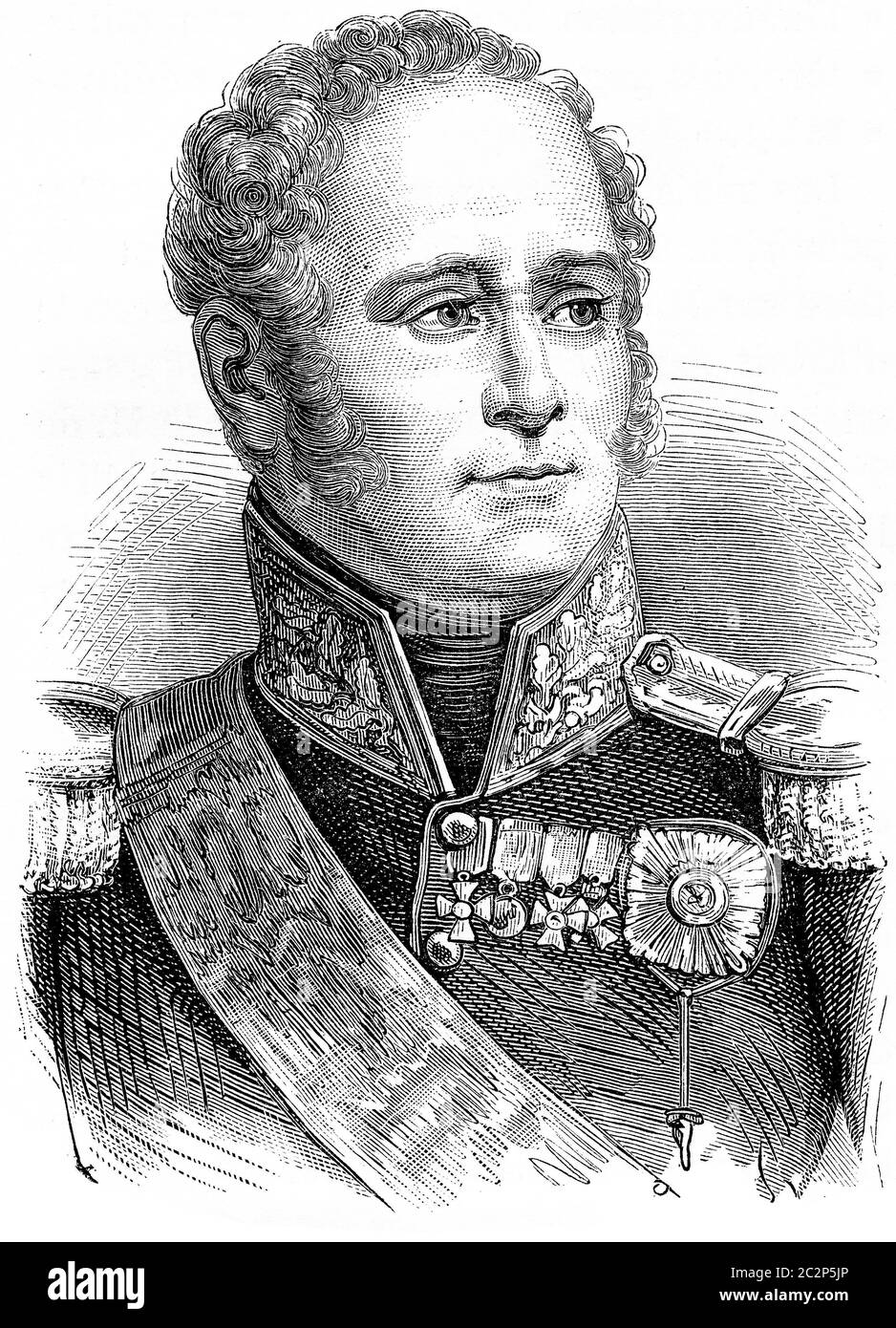 Alexander I, vintage engraved illustration. History of France – 1885 ...