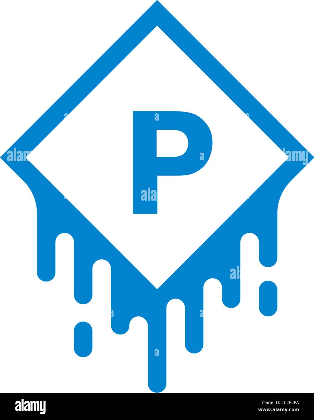 Letter P logotype in blue color design concept illustration Stock ...