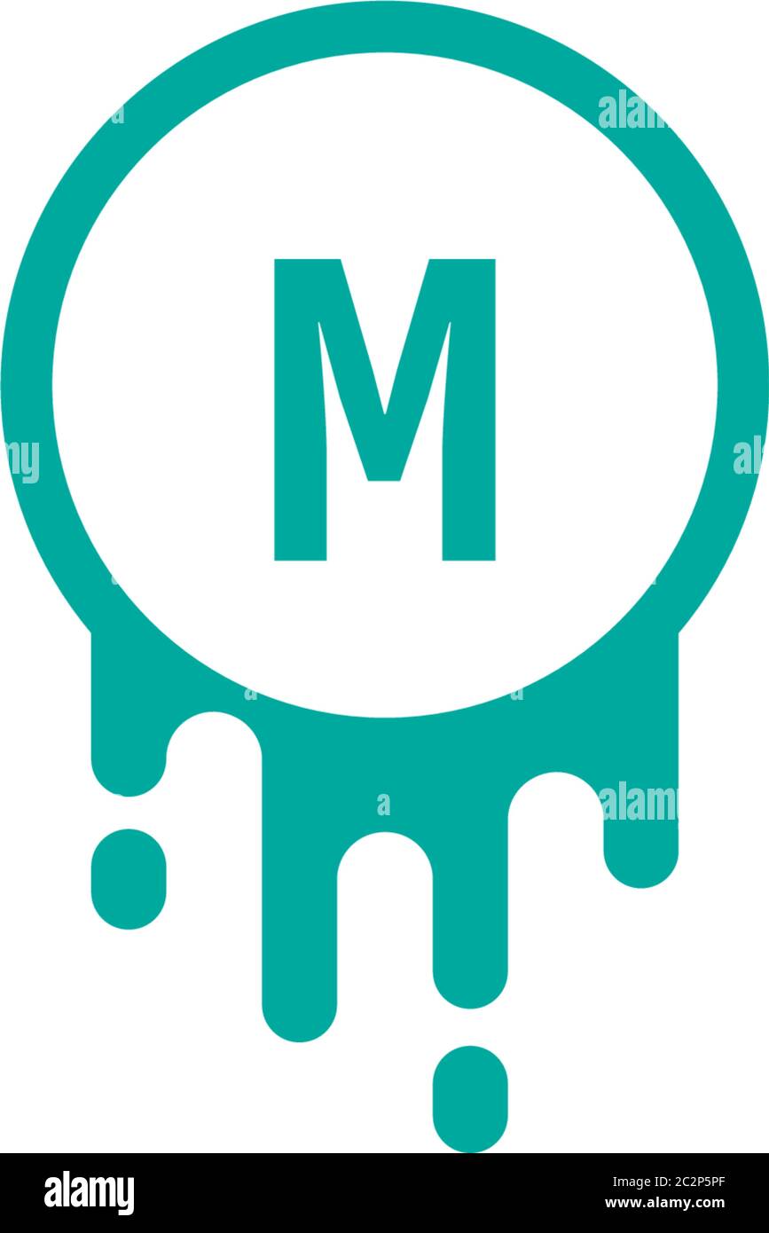 Letter M logotype in green color design concept illustration Stock ...