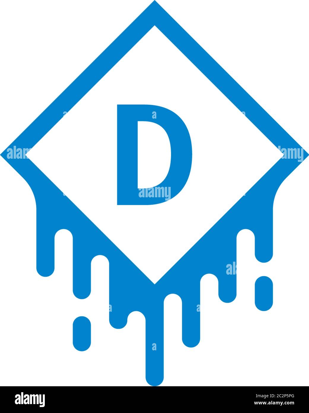 Letter D logotype in blue color design concept illustration Stock ...