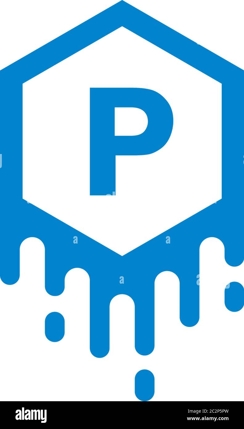 Letter P logotype in blue color design concept illustration Stock ...