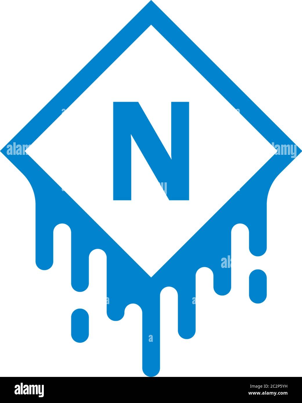 Letter N logotype in blue color design concept illustration Stock ...