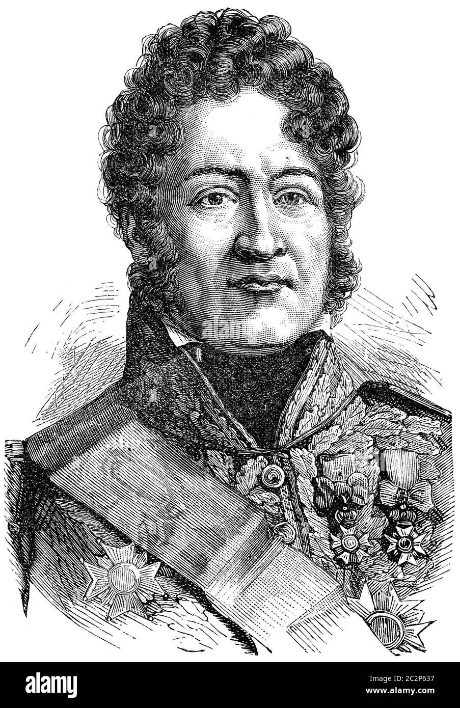 Louis Philippe I, vintage engraved illustration. History of France ...