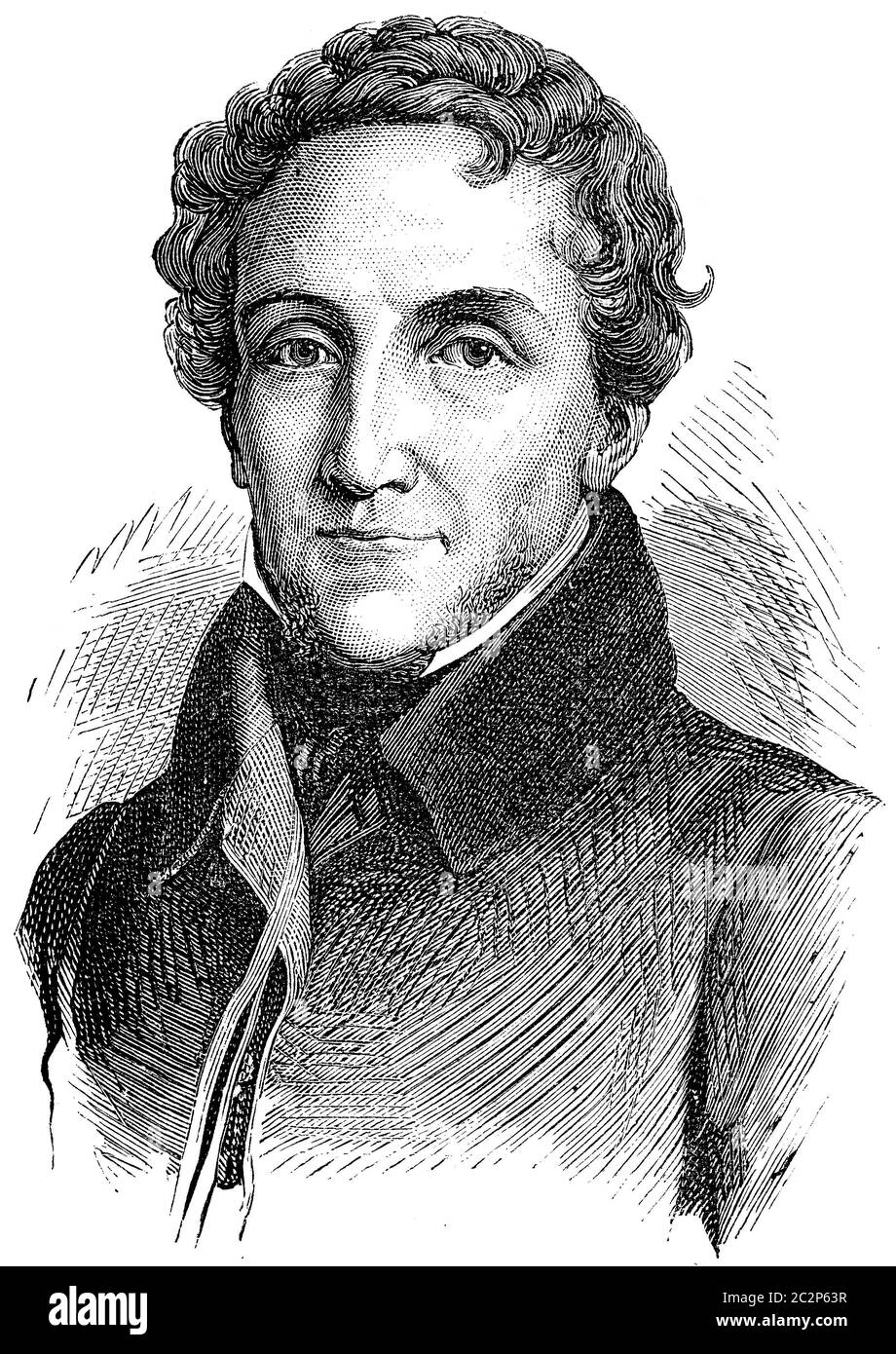 Louis-Mathieu Mole, vintage engraved illustration. History of France ...