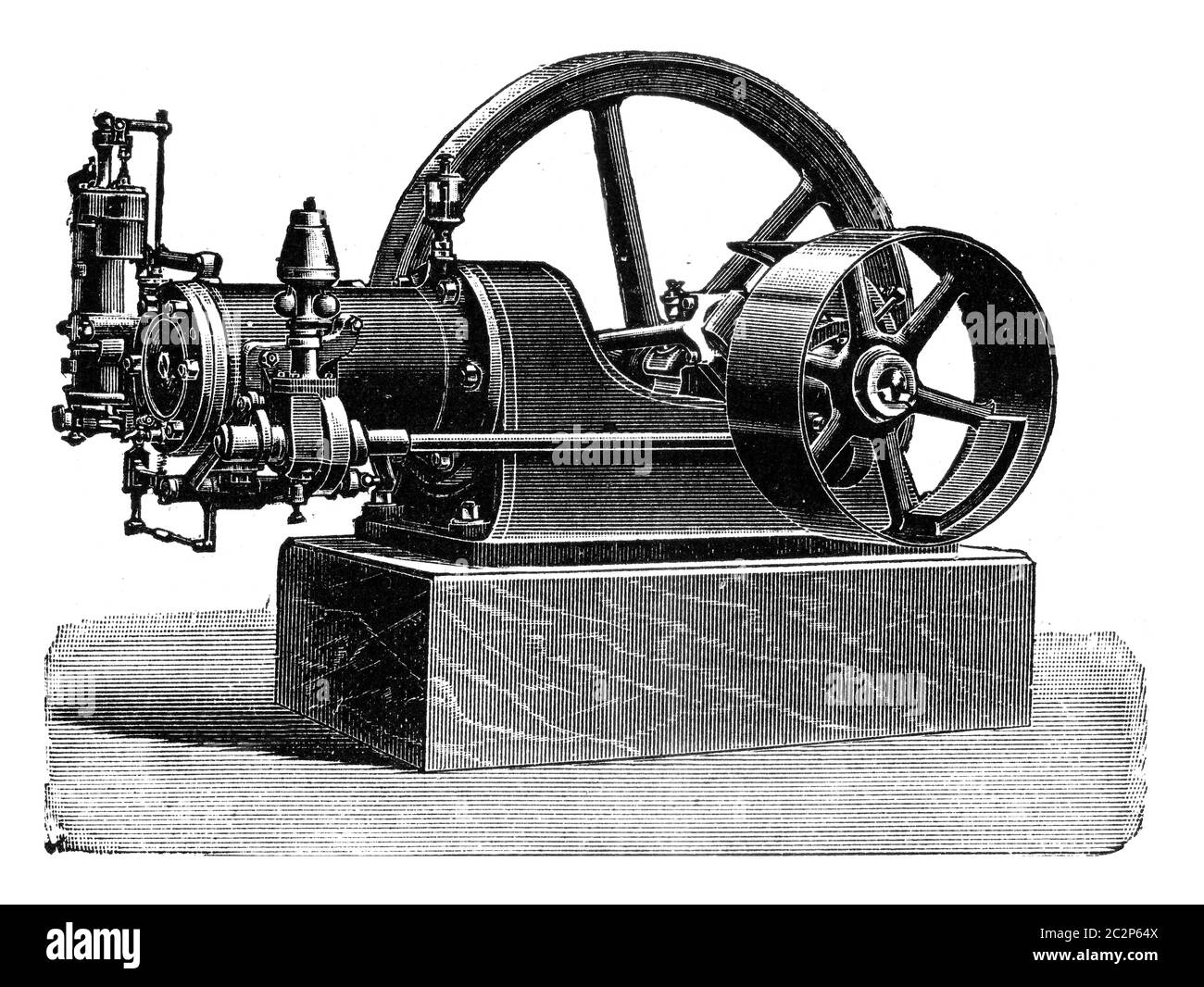 Alcohol engine Charron, vintage engraved illustration. Industrial ...
