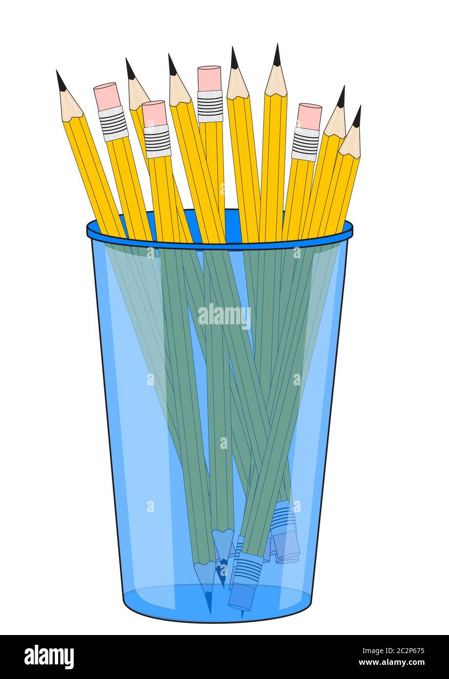 Glass with pencils Stock Photo - Alamy