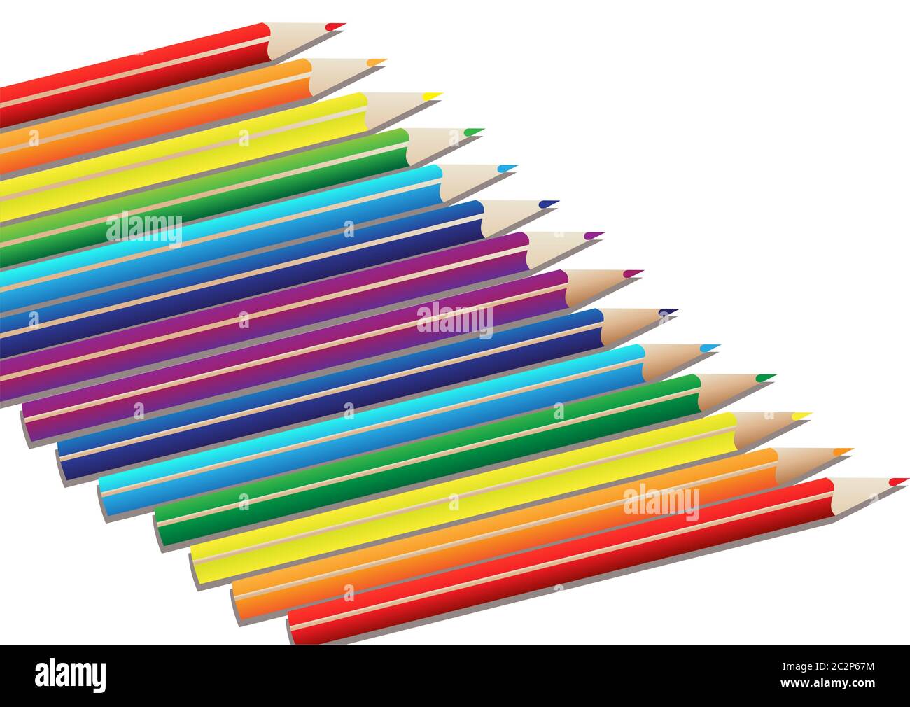 Set childrens color pencils hi-res stock photography and images - Alamy