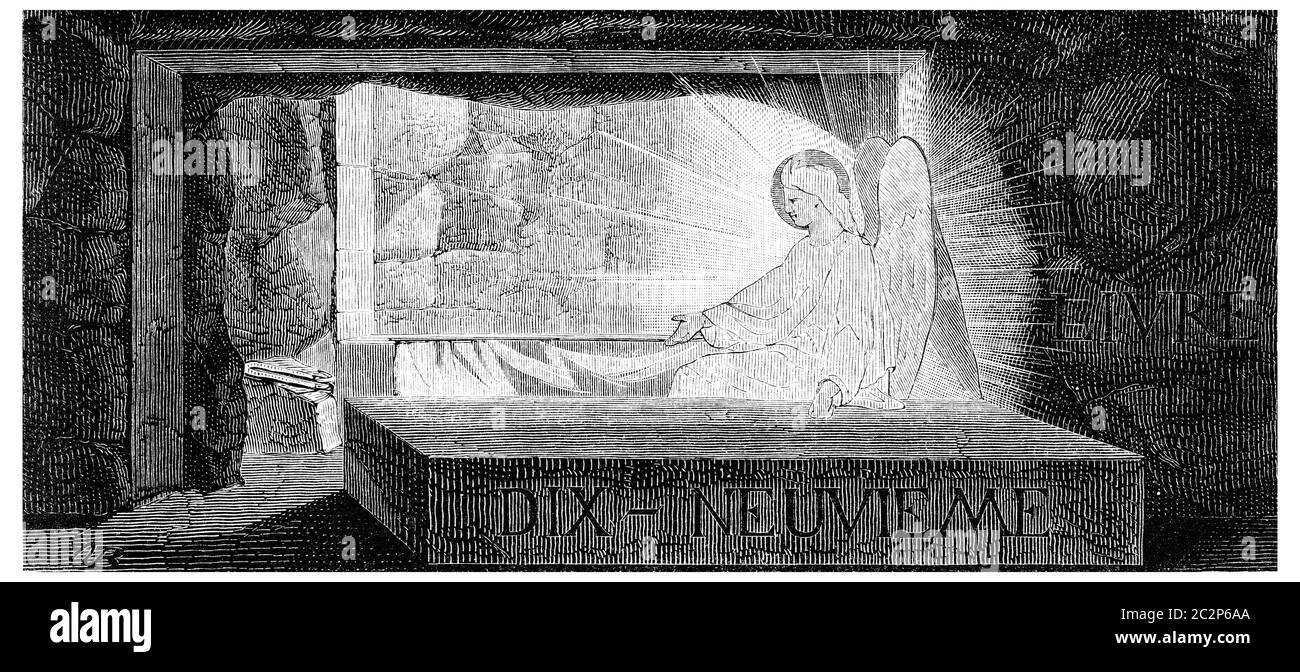 The resurrection, vintage engraved illustration Stock Photo - Alamy