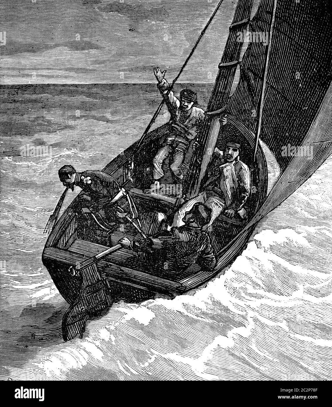 The Ship of prey. The good man was seasick, vintage engraved ...