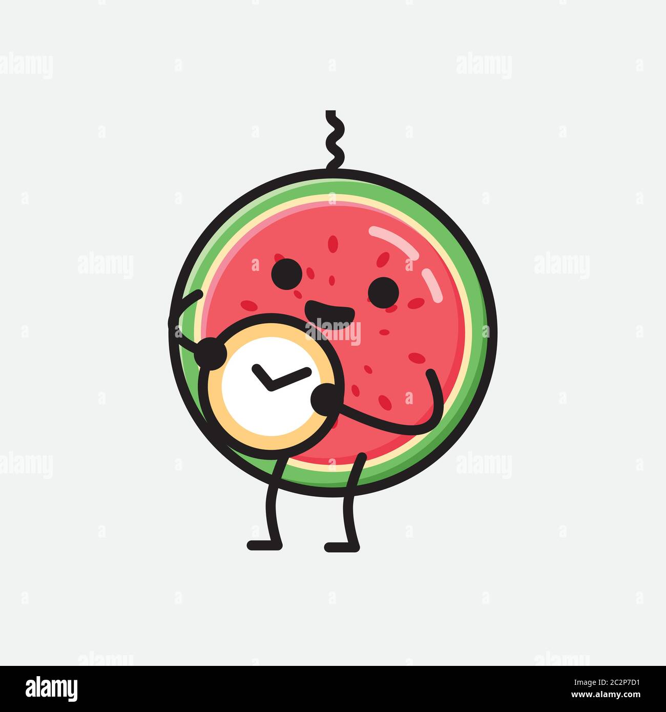 An illustration of Cute Watermelon Mascot Vector Character in Flat ...