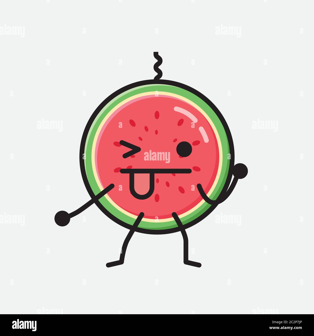 An illustration of Cute Watermelon Mascot Vector Character in Flat ...