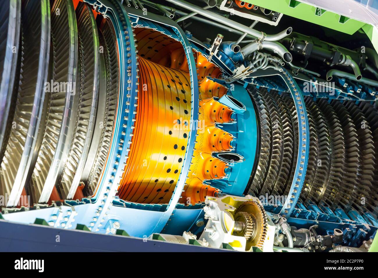 Jet engine inside. Jet turbine internal structure Stock Photo - Alamy