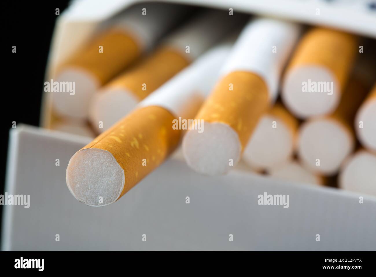 Close-up of cigarettes in pack Stock Photo - Alamy