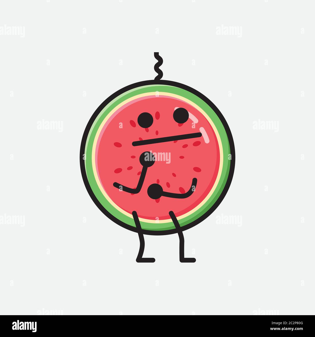 An illustration of Cute Watermelon Mascot Vector Character in Flat ...