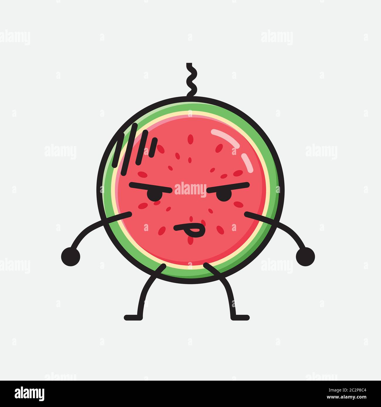 An illustration of Cute Watermelon Mascot Vector Character in Flat ...