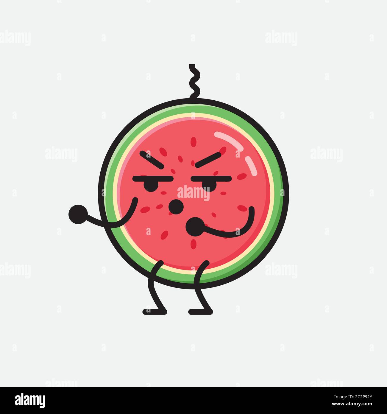An illustration of Cute Watermelon Mascot Vector Character in Flat ...