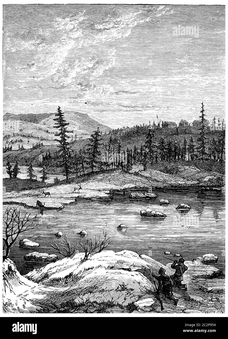 Fort Enterprise, vintage engraved illustration. Journal des Voyage ...