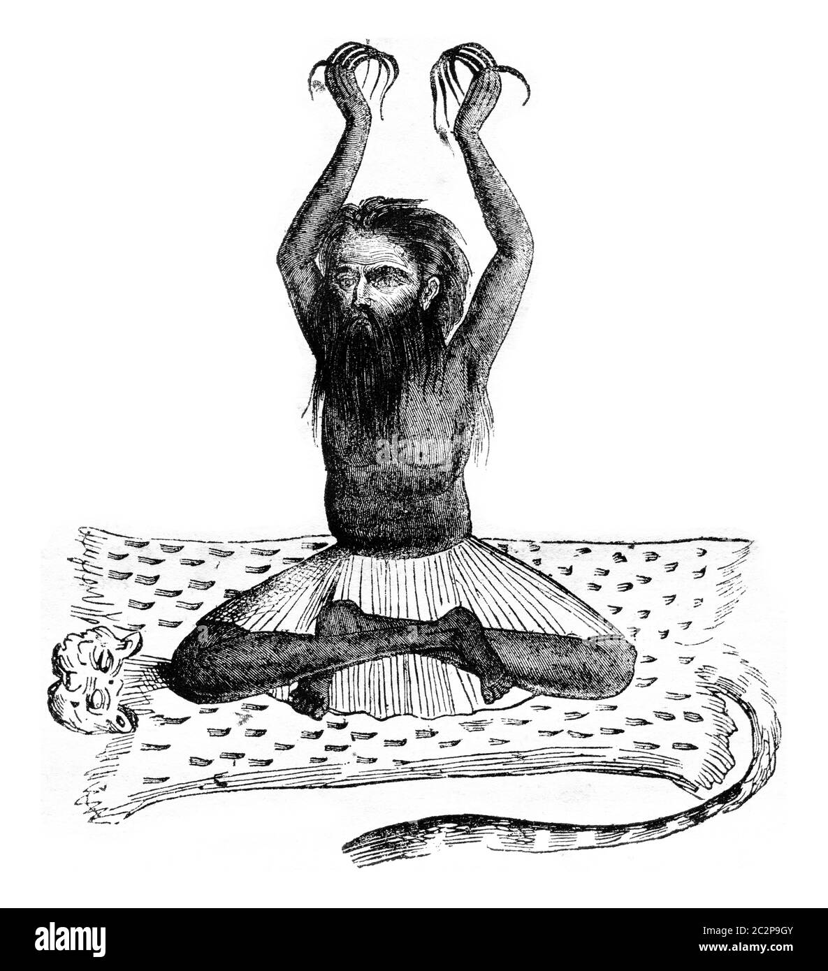 Fakir, religionist Muslim, vintage engraved illustration. Magasin ...