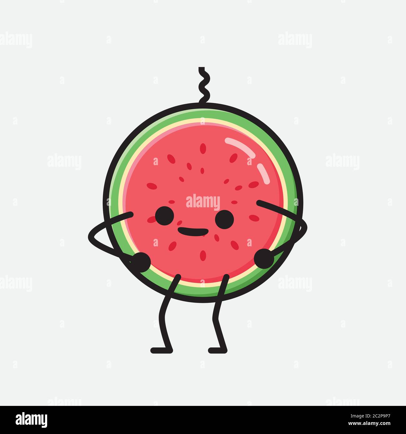 An illustration of Cute Watermelon Mascot Vector Character in Flat ...
