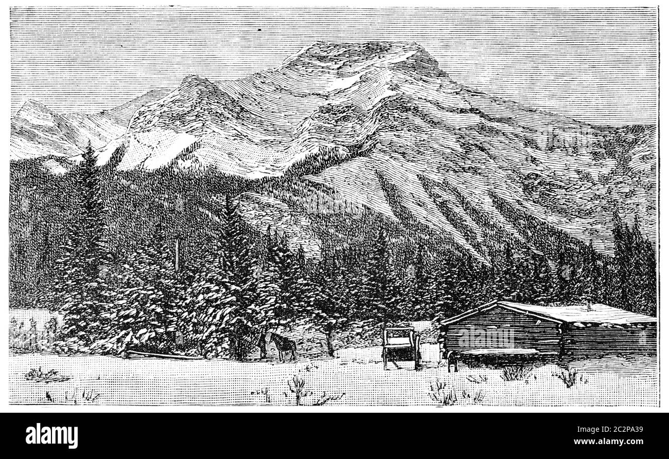 Rocky Mountain Drawing Black and White Stock Photos & Images - Alamy