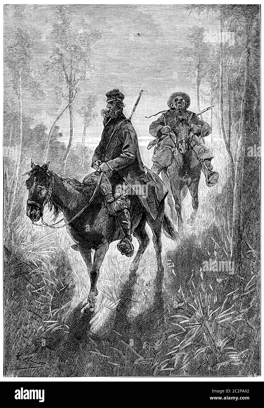 At dawn one and the other have left Farina Town, vintage engraved ...