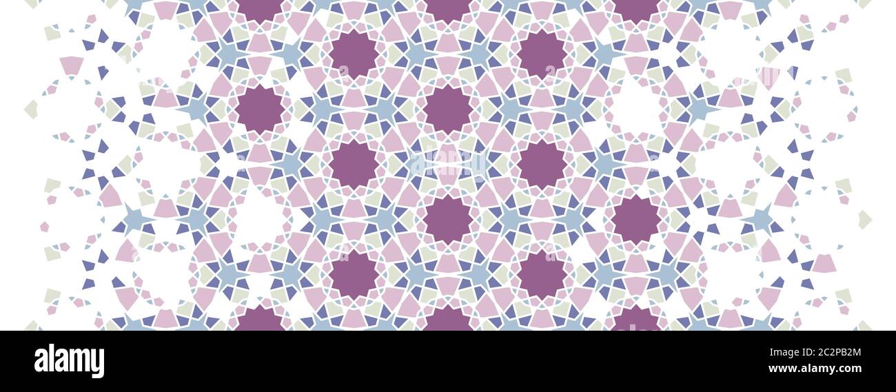 Arabesque flower vector seamless pattern, border, background. Geometric ...