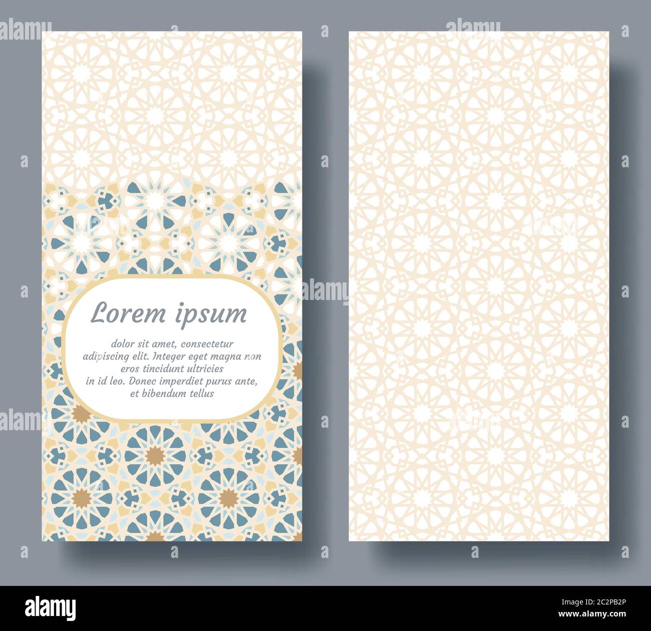Arabic double card design for invitation, celebration, save the date ...