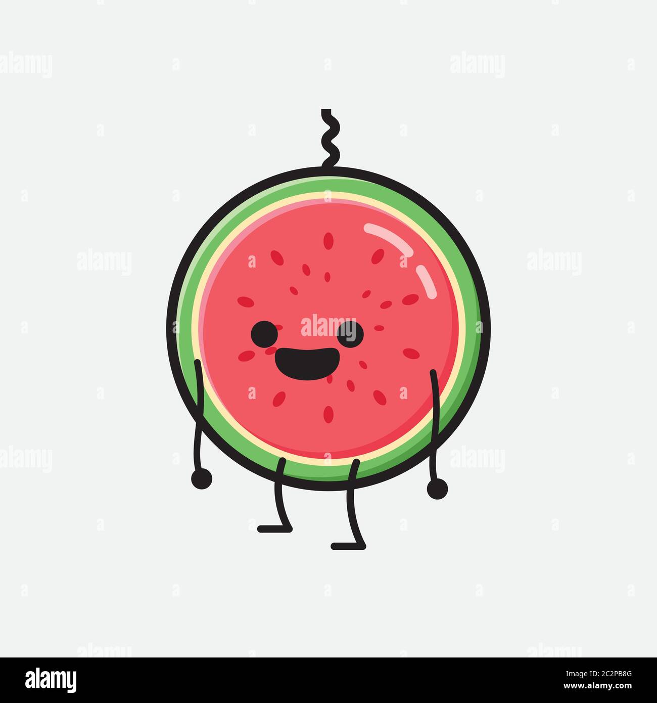 An illustration of Cute Watermelon Mascot Vector Character in Flat ...