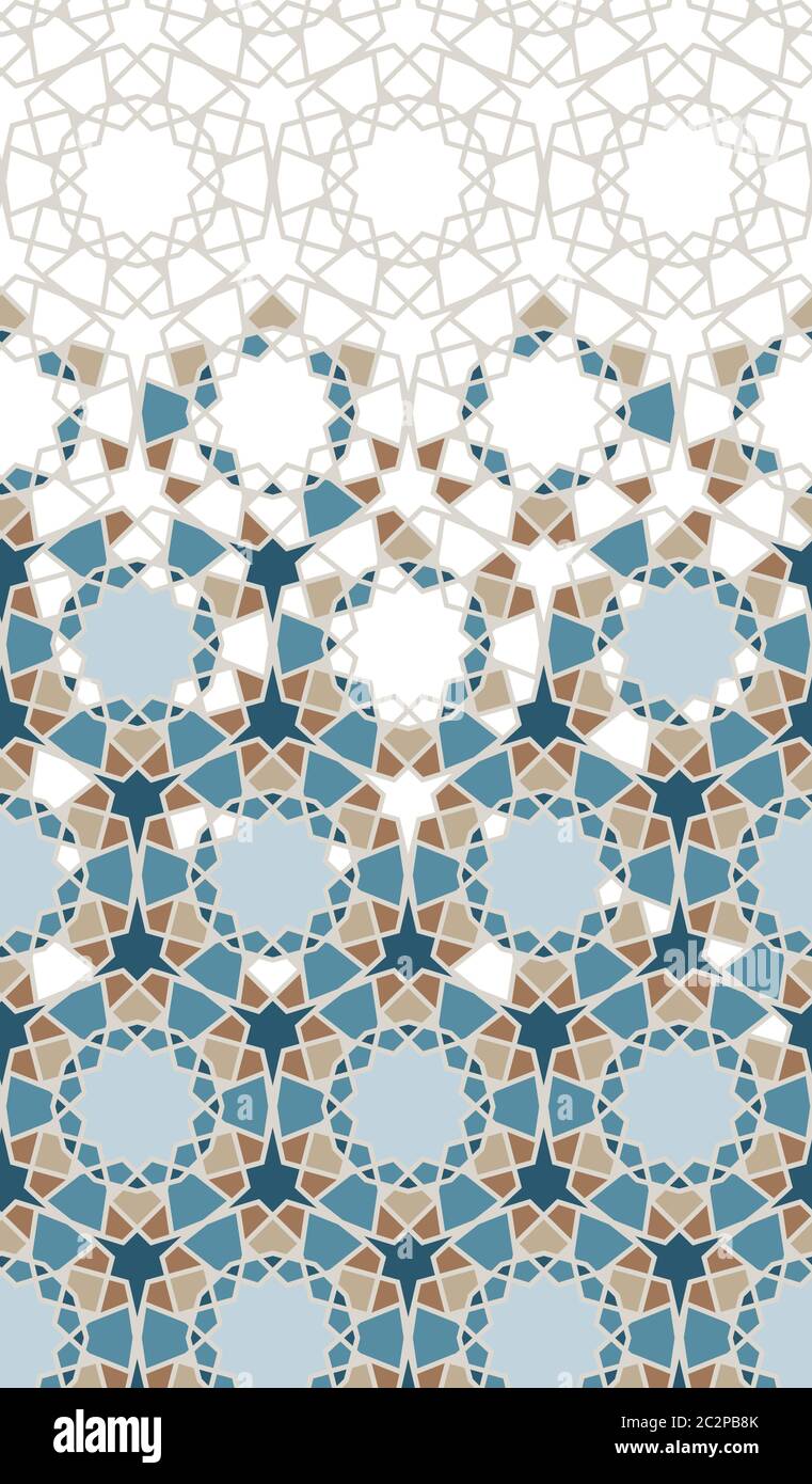 Moroccan star, flower seamless vector pattern. Geometric halftone ...