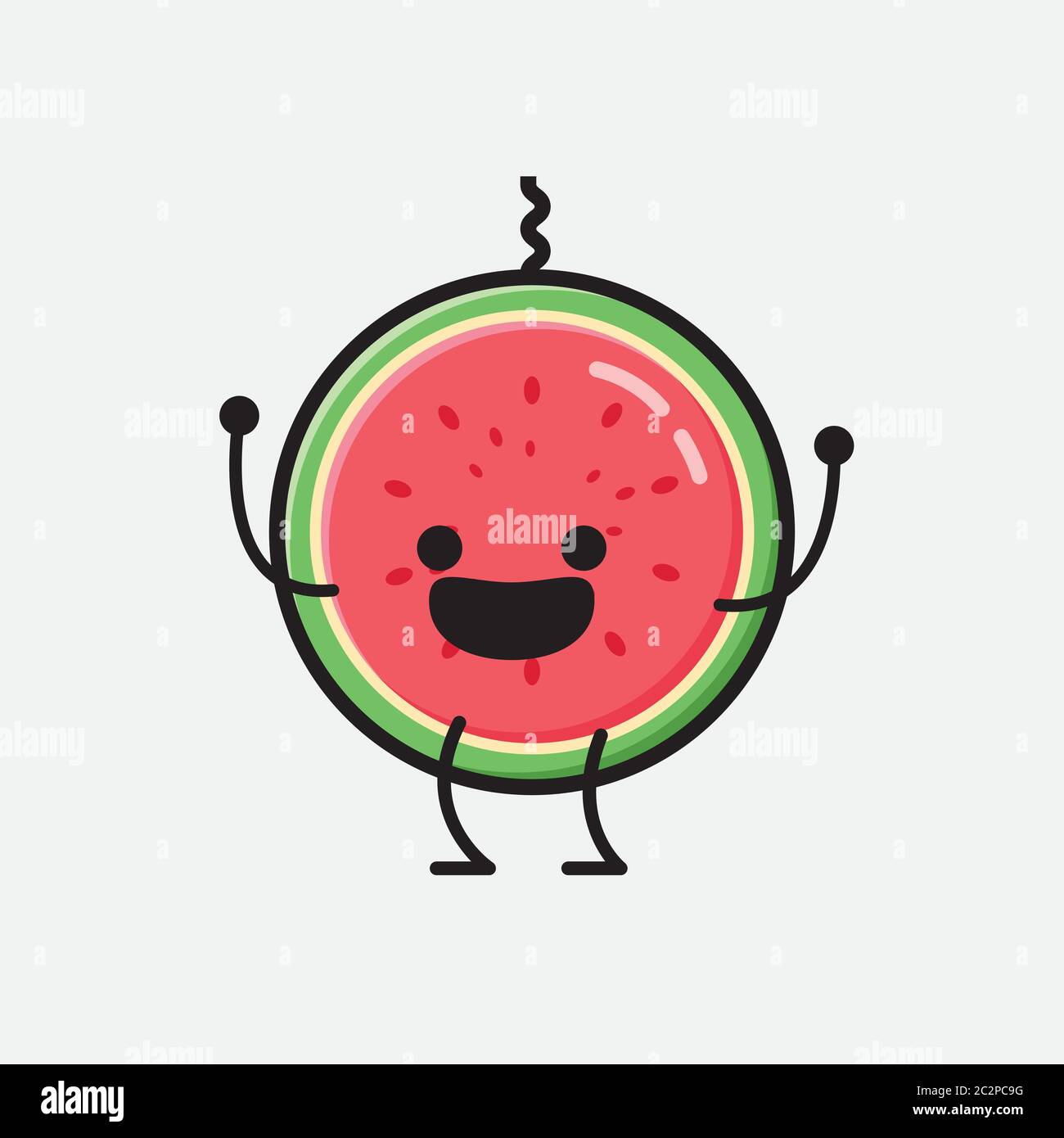 An illustration of Cute Watermelon Mascot Vector Character in Flat ...