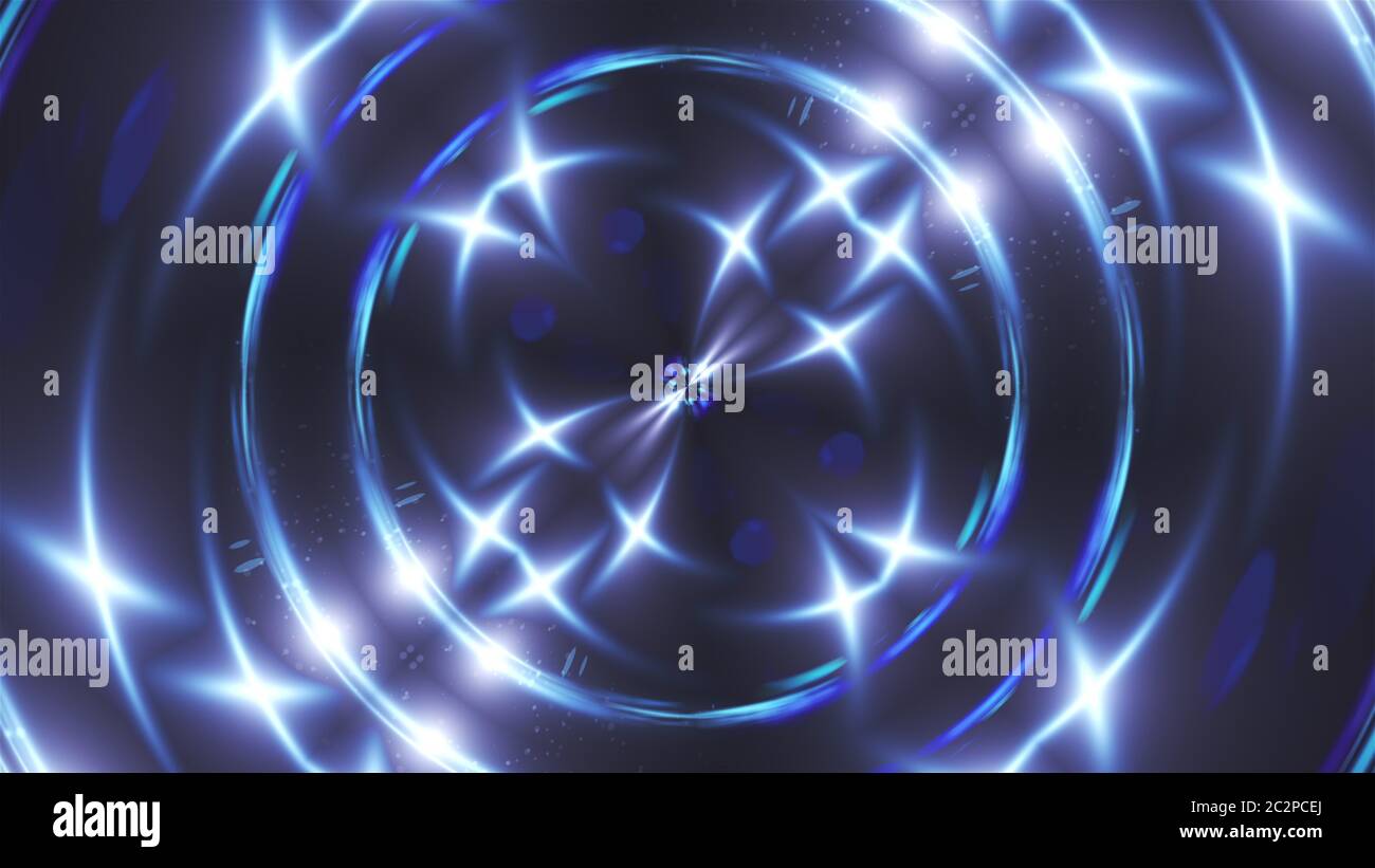 Abstract blue fractal lights, 3d rendering backdrop, computer generating background Stock Photo ...